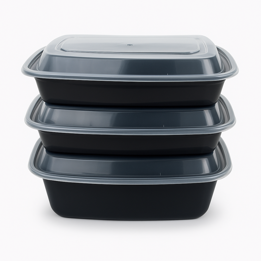 Microwaveable Black Rectangular Container - 150 unit | SupplyCityLLC.com